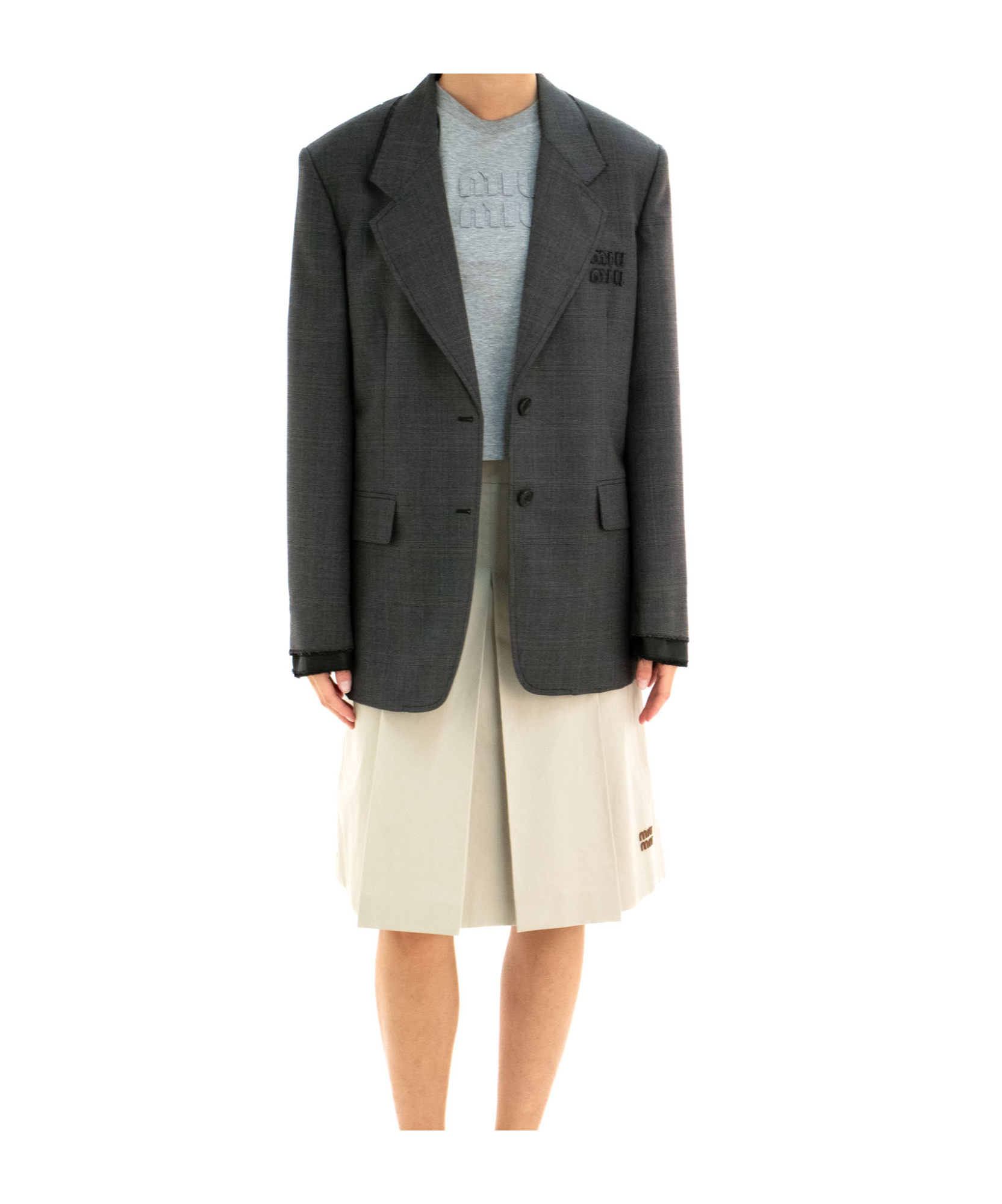 MIU MIU Single-breasted Prince of Wales checked jacket